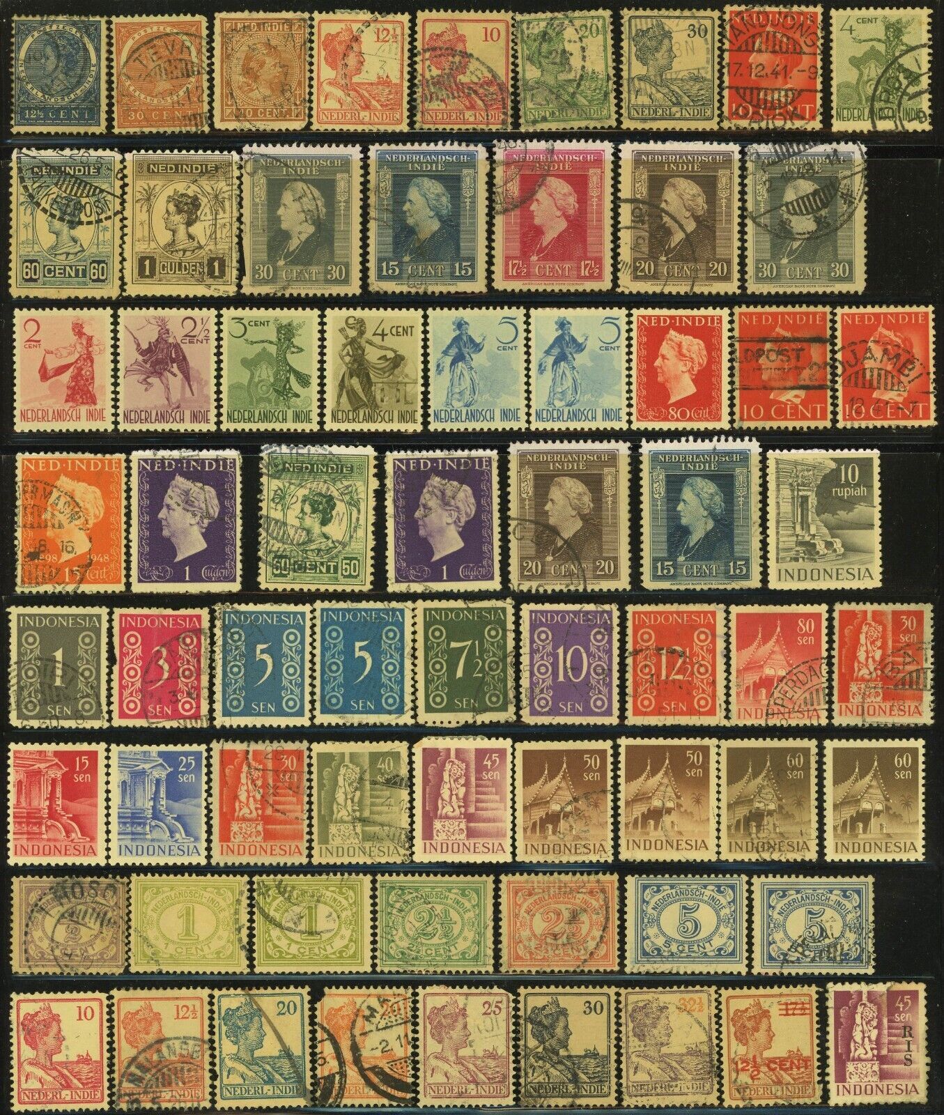 Netherlands Indies Dutch Postage Stamp Collection Indonesia Used Mint ...