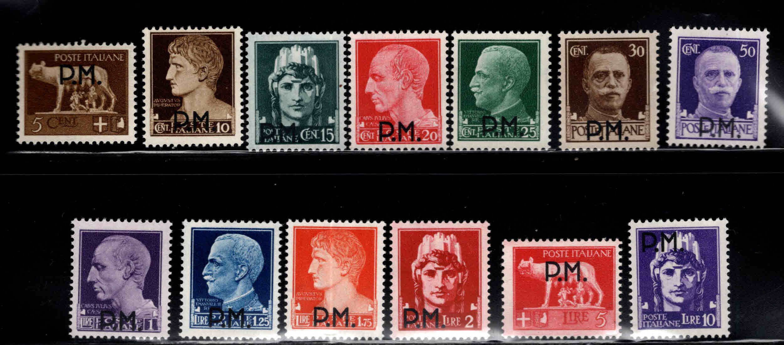 ITALY Scott M1-M13 Military Stamp set, P.M. = Posta Militare 1943 ...