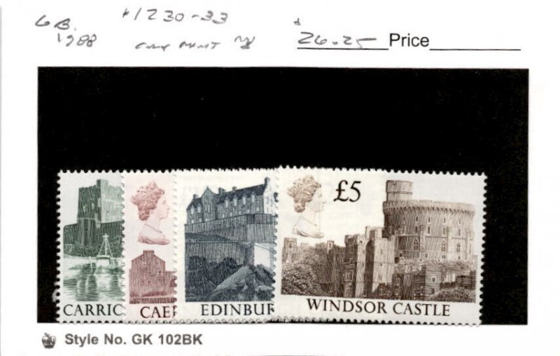 Great Britain, Postage Stamp, #1230-1233 Mint NH, 1988 Castles (AB ...
