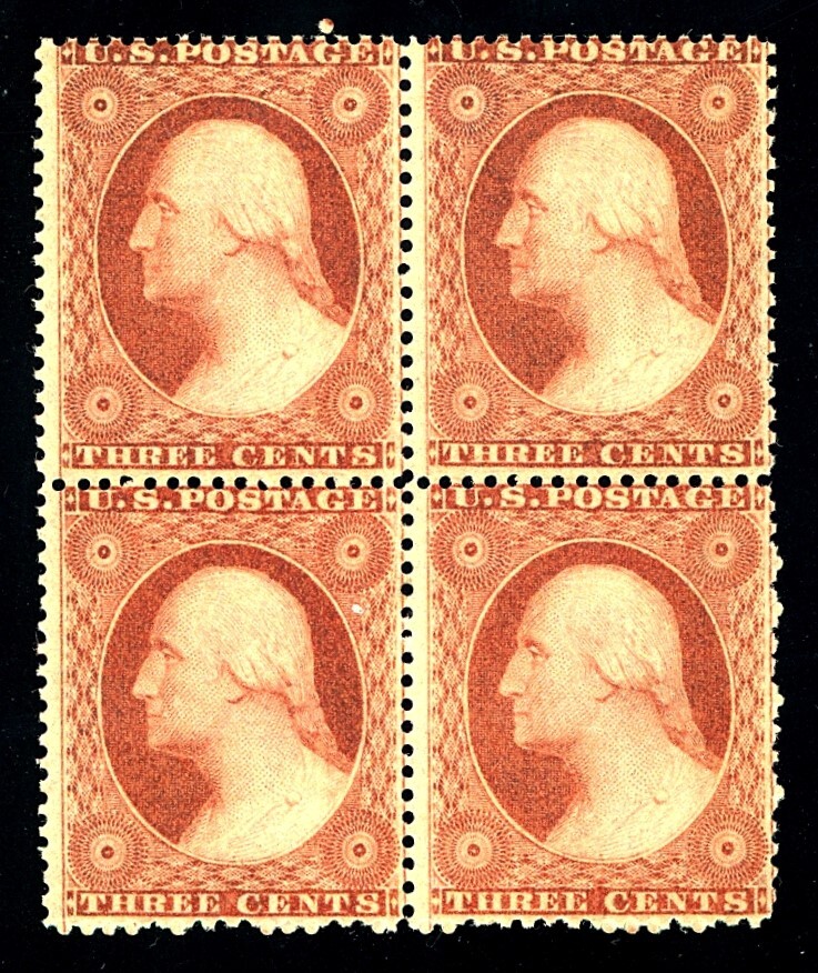 U.S. #26 Mint Block of 4 OG LH | United States, General Issue Stamp ...
