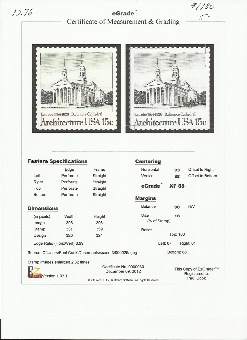 # 1780 Mint Never Hinged Baltimore Cathedral XF+ | United States ...