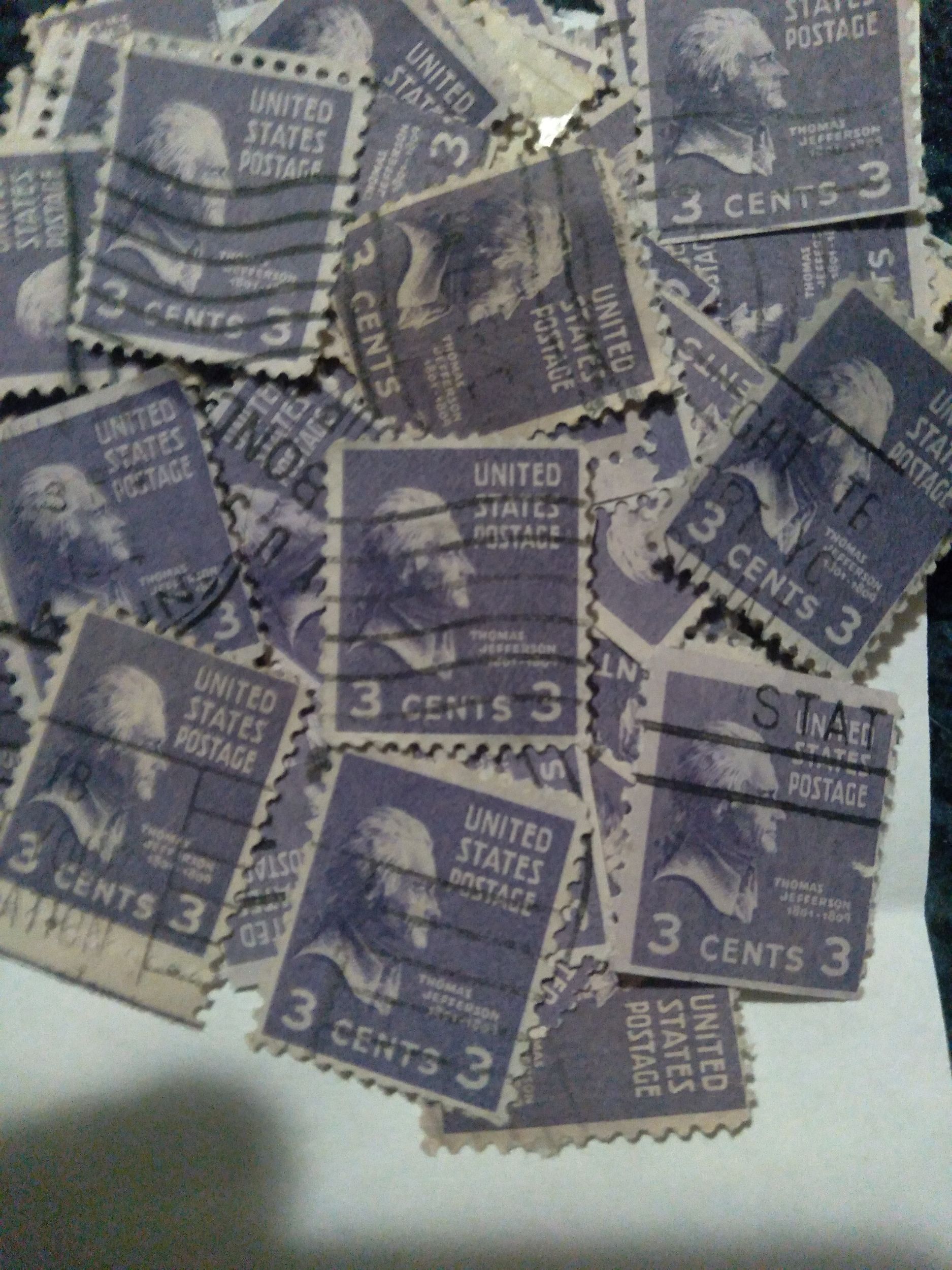 100 Washington Presidential 3-Cent 1938 Stamps #807-42 Used XF Extra ...