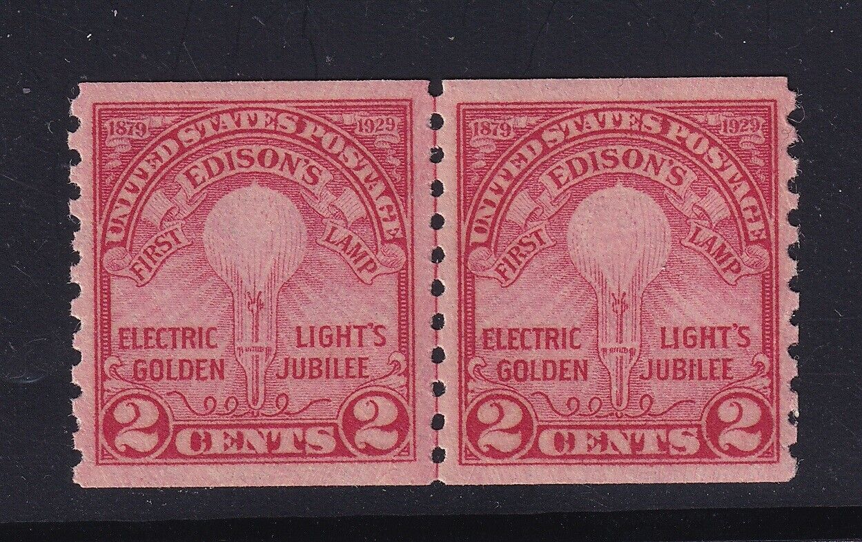 656 Line Pair XF original gum mint never hinged nice color cv $ 110 ...