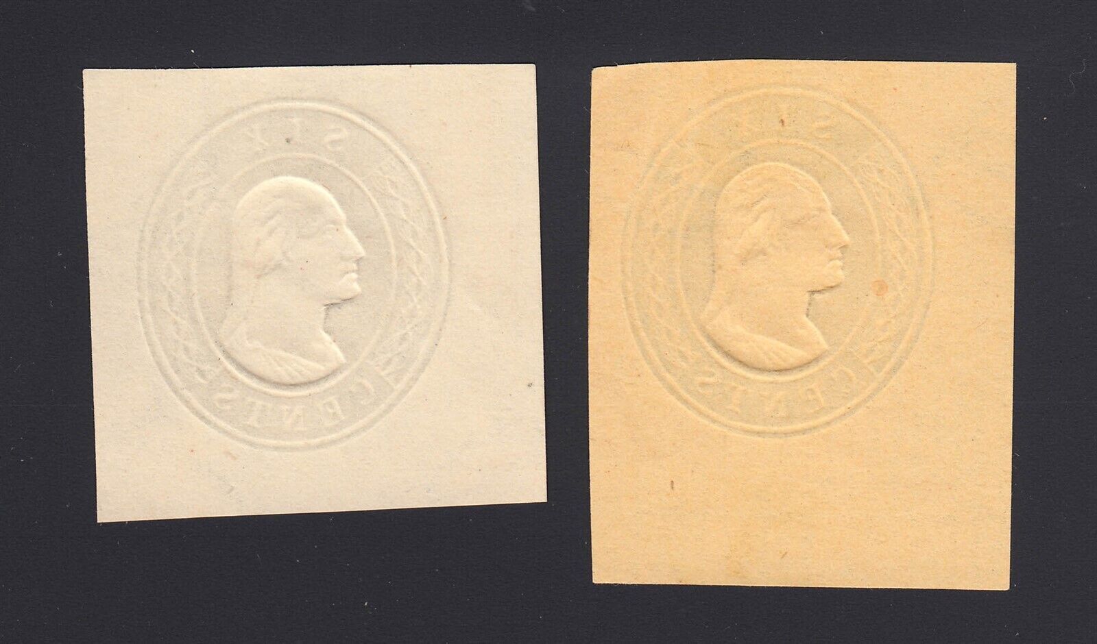 Scott #U13 & U14 6c Vertically Laid Paper REPRINT Cut Squares | United ...