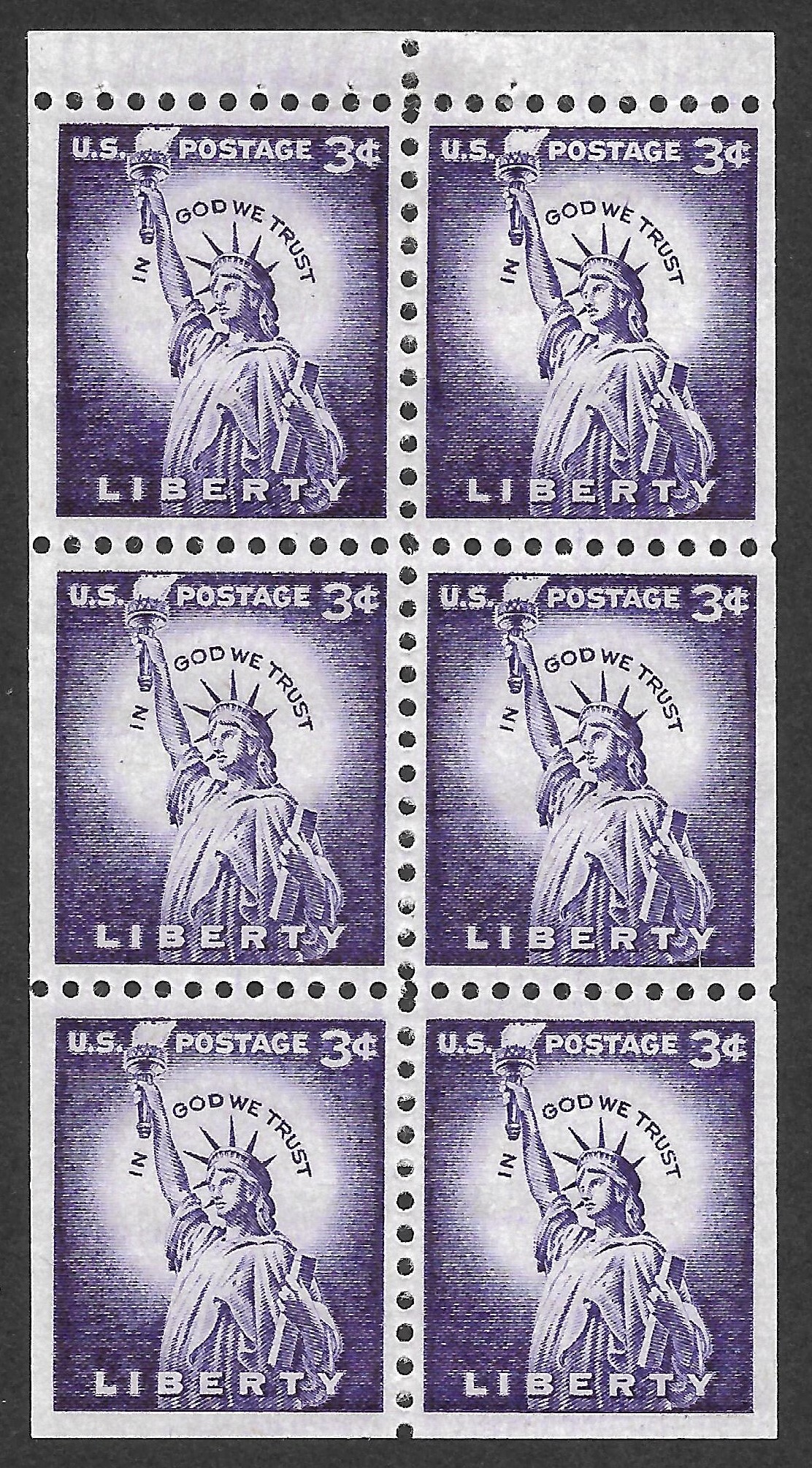 Doyle's Stamps: MVLH Liberty Booklet Pane 3c Statue of Liberty, Sct ...