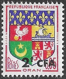 France-Reunion # 336 "CFA 2F" Arms of Oran (1) Mint NH | Europe ...