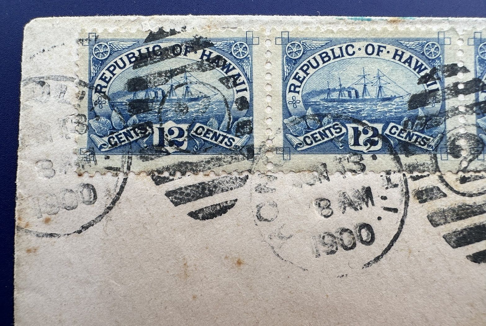 Hawaii #78 Strip of five Last Day of Official Use Honolulu Jun 13, 1900 ...