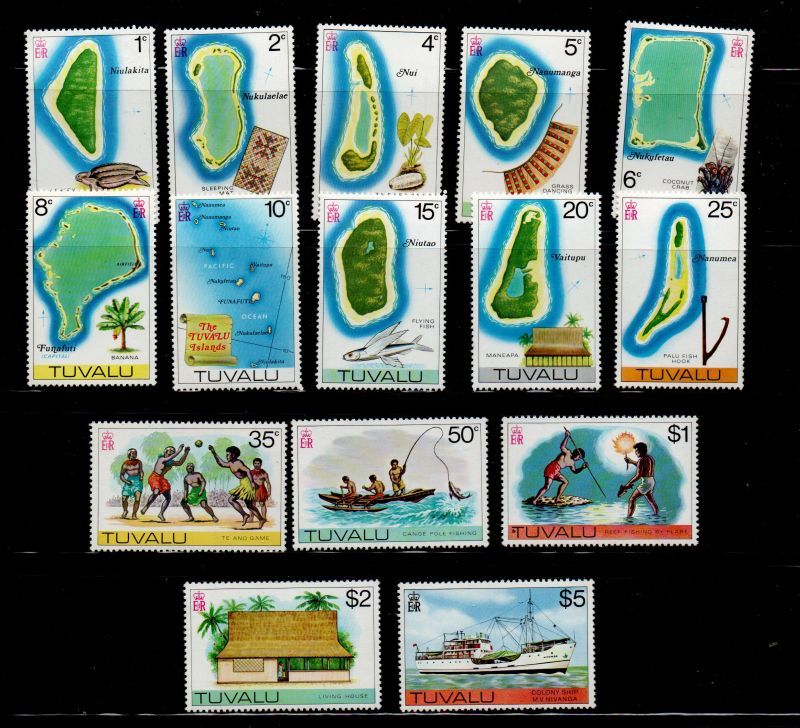 Tuvalu Sc 22-37 1976 Maps & Views long stamp set mint NH | Australia ...