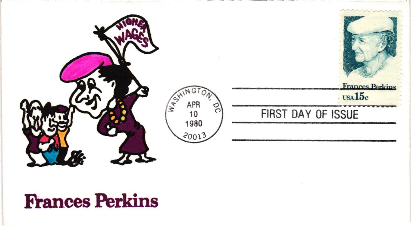 #1821 Frances Perkins – Hand Painted Ellis Animated Cachet | United ...