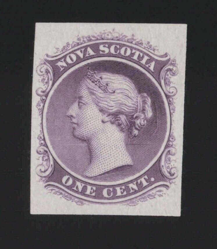 Nova Scotia Sc #8TCx (1860-3) 1c dark violet Queen Victoria Plate Proof ...