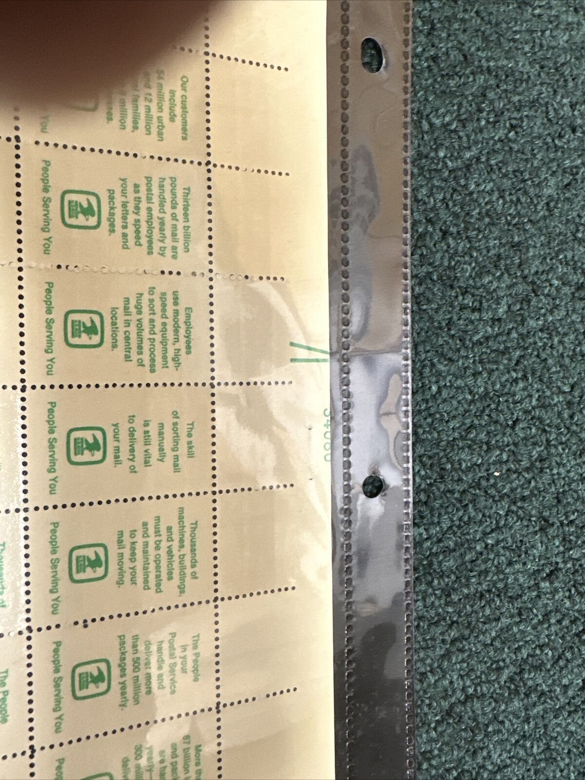 1489 -98 Postal People Sheet Of 50 With Partial Plate Number On Reverse ...