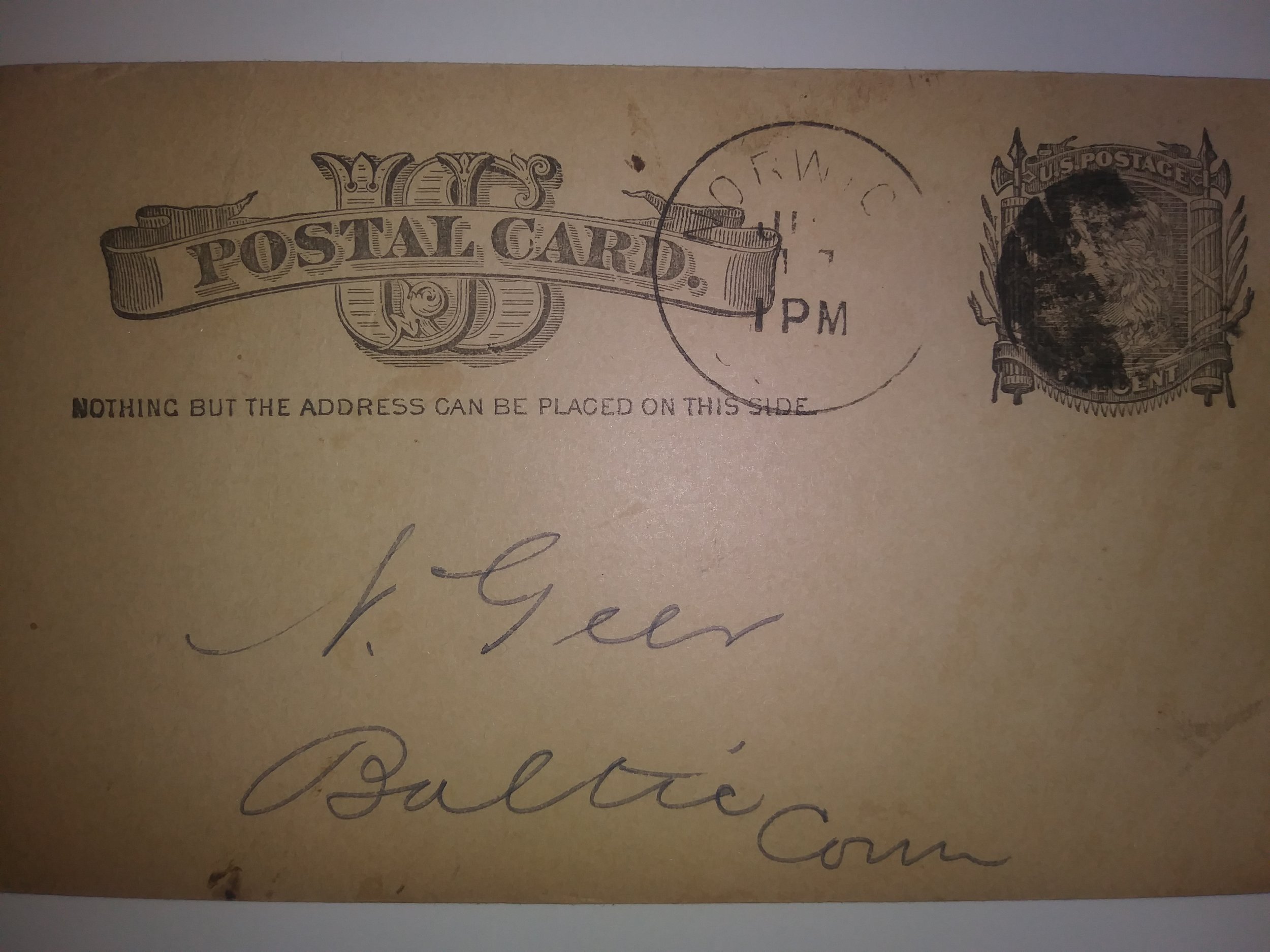 Scott #Ux7 Used Post Card "Noting But" Amazing Postal History ...