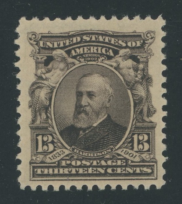 USA 308 - 13 cent Harrison VF Mint-h with clean PSE Cert | United ...