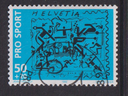 Switzerland #B580 used 1992 unfinished work by Tinguely | Europe ...