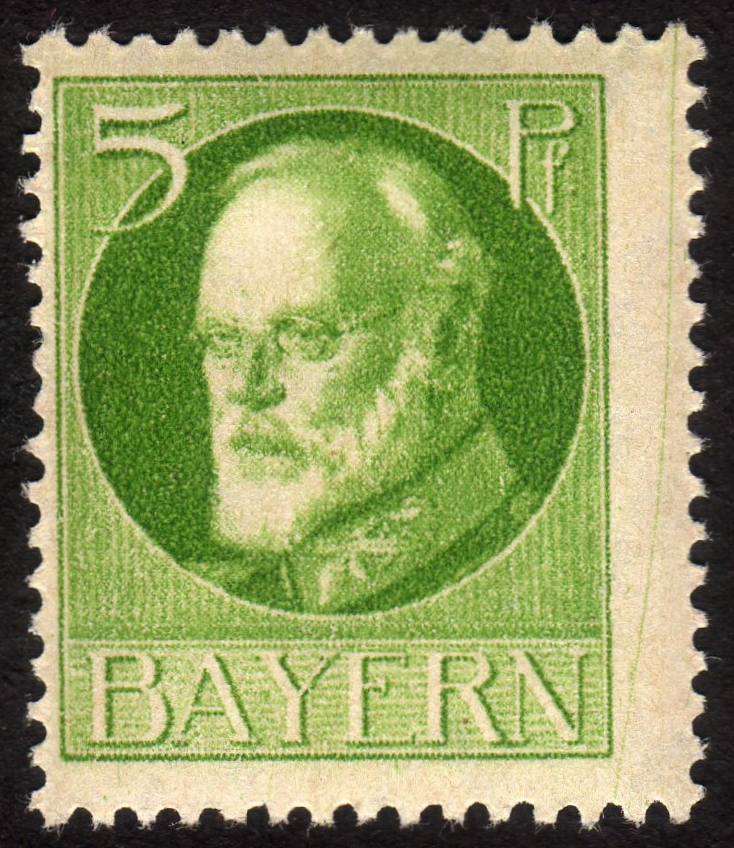 1914, Germany Bavaria 5pfg, MH print error, Sc 96 | Europe - Germany ...