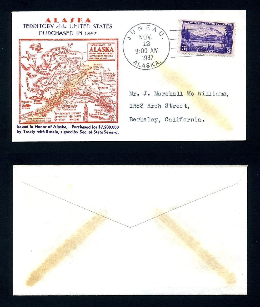 # 800 on First Day Cover with Kapner cachet dated 11-12-1937 - # 2 ...