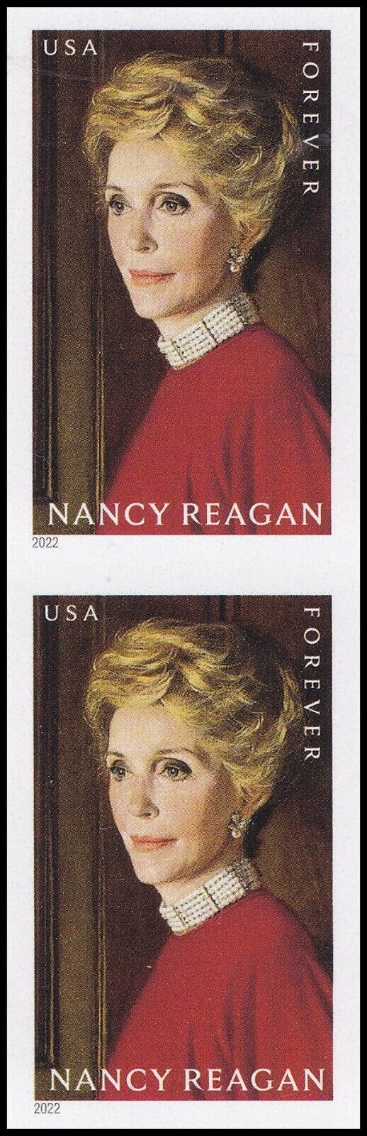 US 5702a Nancy Reagan imperf NDC vert pair (2 stamps) MNH 2022 | United ...