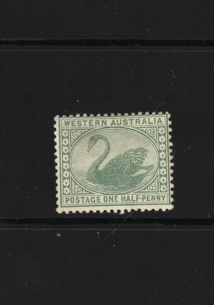 Western Australia 1885 SG94 Half Penny - 14 perf CA watermark mounted ...
