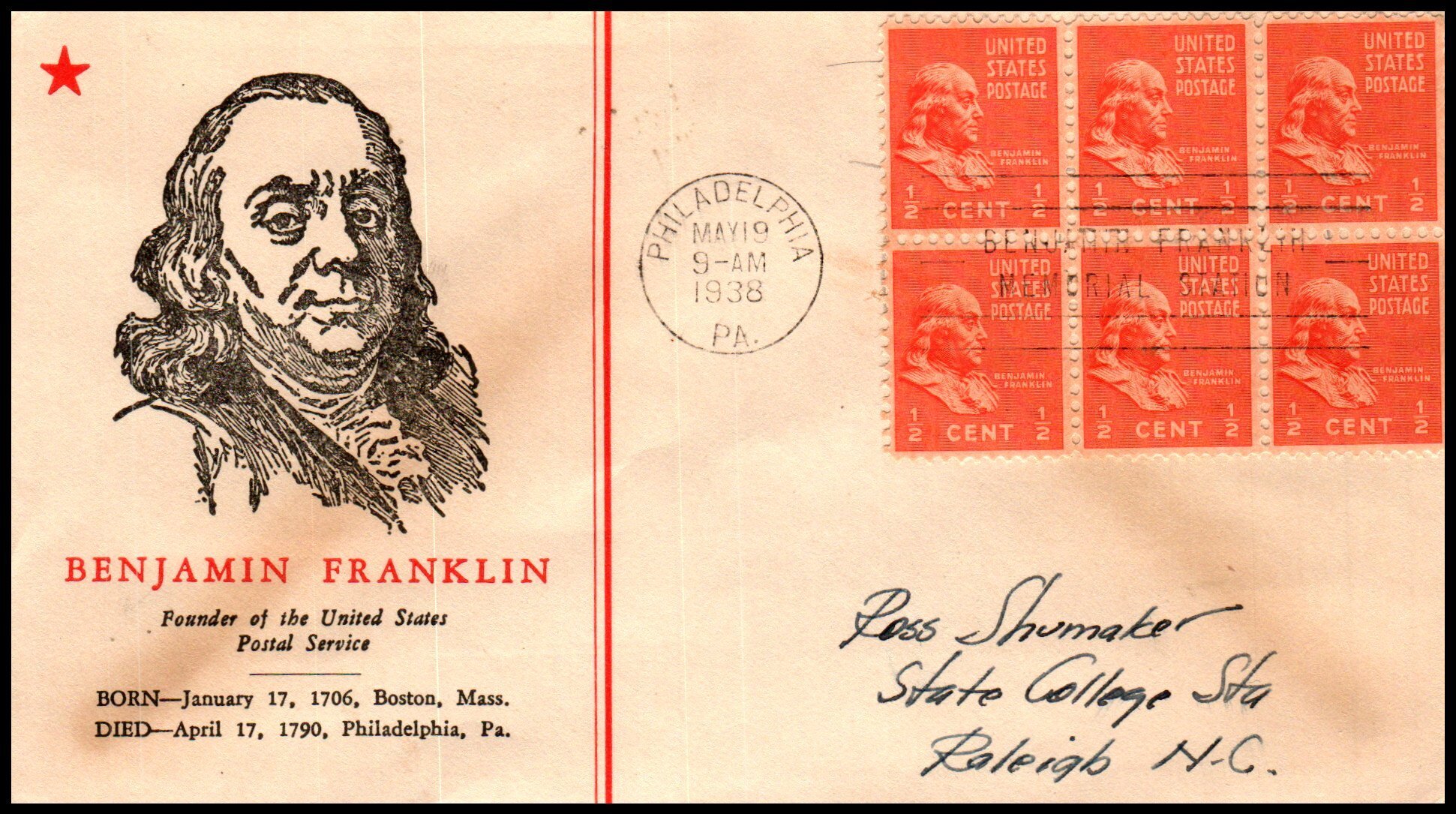 US 803 Ben Franklin Linprint Pen FDC | United States, General Issue ...