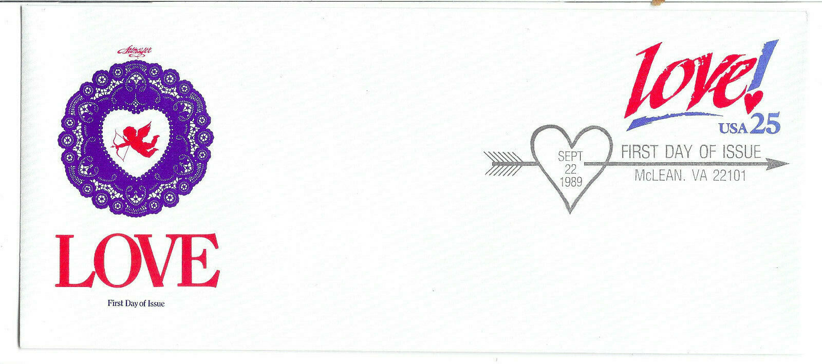 U616 25c Love Embossed Envelope #9 Artmaster FDC | United States ...