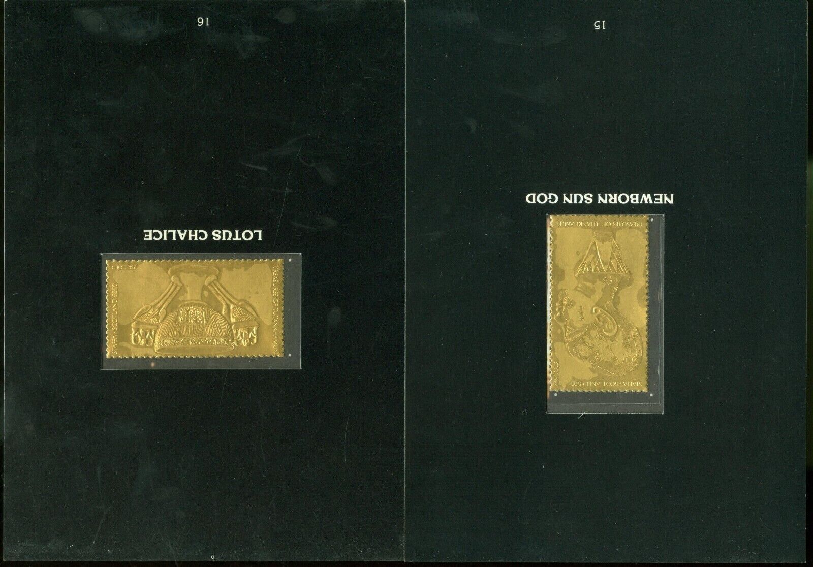 Tutankhamun Exhibition Issue LOT of 24 Different 23kt Gold Staffa ...