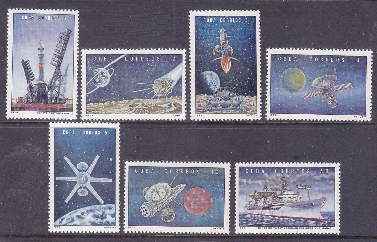 Cuba 1789-95 MNH 1973 Soviet Space Program Full 7 Stamp Set | Caribbean ...