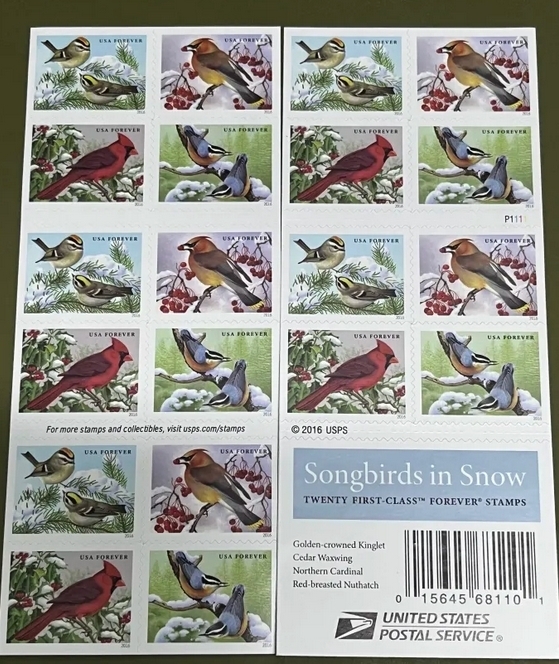 Mix and match 3 types of bird forever stamps, 100pcs each, total 300 ...