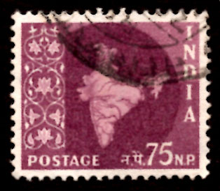 India 75np Map of India 1959 SG.411, Sc.314 Used (#02) | Asia - India ...