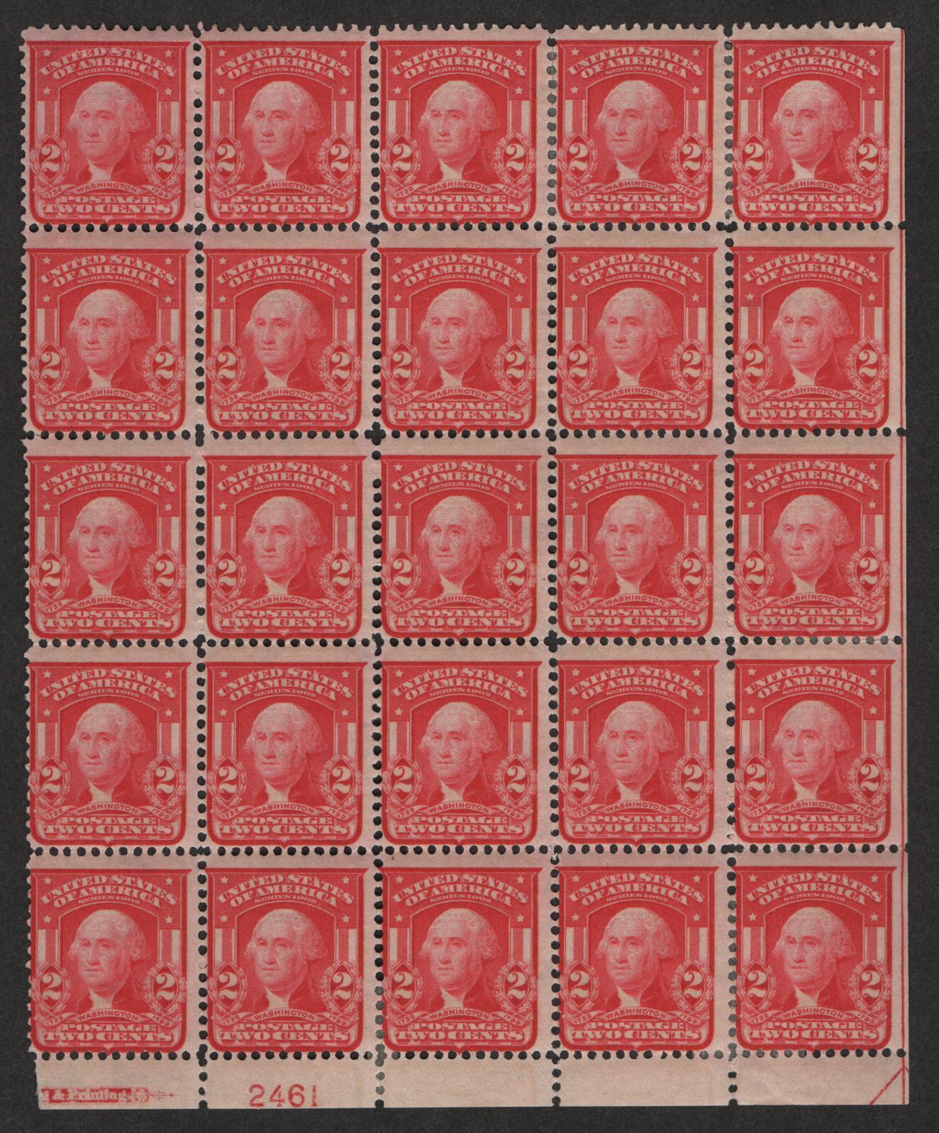 US Sc#319 block of 25 10 hinged 15 NH Fine Cv. $375 | United States ...
