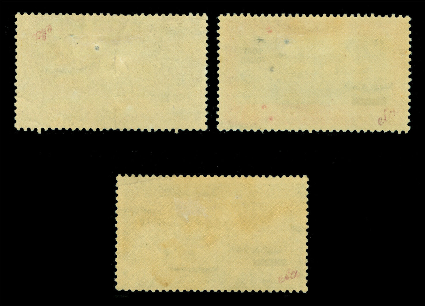 EGYPT 1926 Ship of Hatshepsut "PORT FOUAD" ovpt set Scott # 121-123 ...