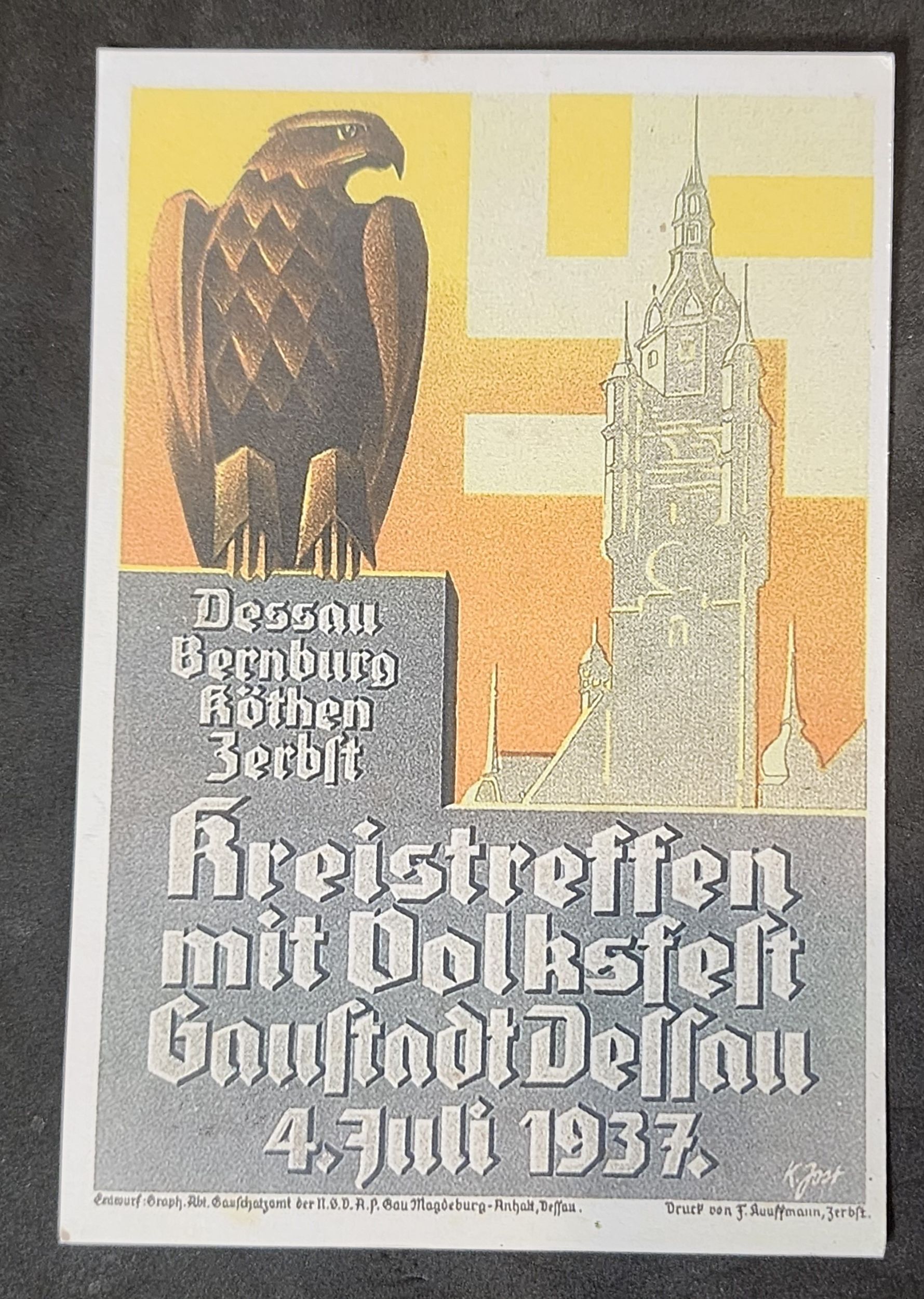 Nazi Germany Third Reich NSDAP Propaganda Postcard Color eagle WW2 WWII ...