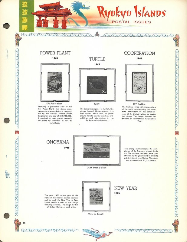 White Ace Ryukyu Islands Stamp Album used; 44 pages (1948-1972 ...