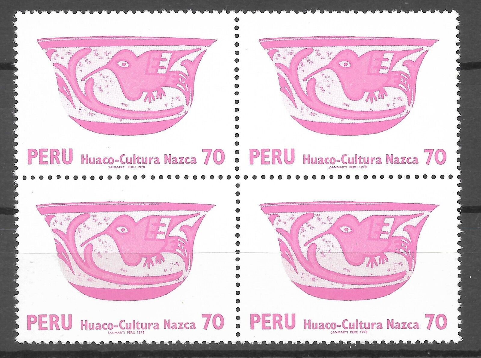 Peru 1978 Huaco Nazca Culture Native American 70s Pink Block SC 663 MI ...