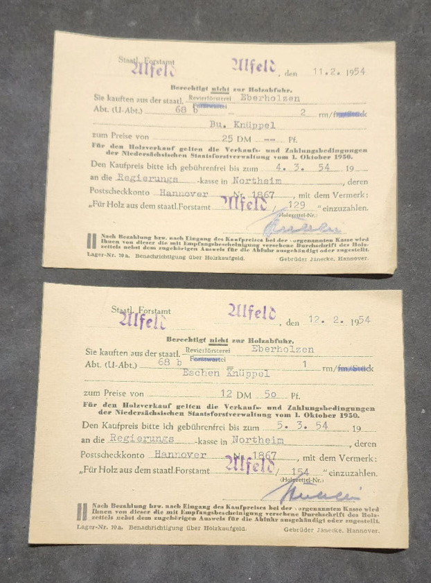 Vintage German contractors postcard Germany Sale purchase of wood ...