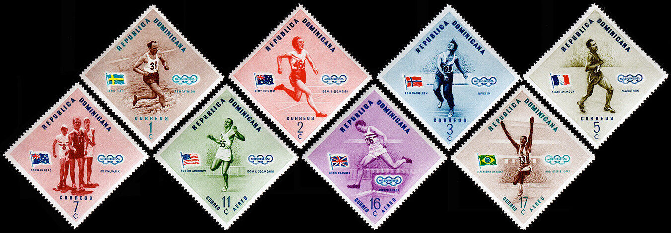 Dominican Republic Scott 479-483, C100-C102 (1957) Mint H VF Complete ...