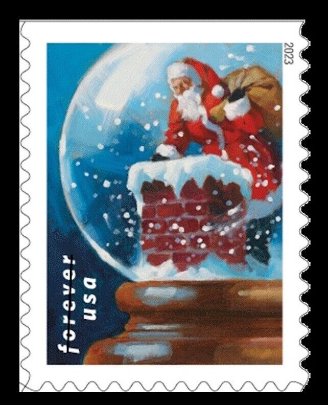 US 5817 Snow Globes Santa Claus forever single (1 stamp) MNH 2023 after ...