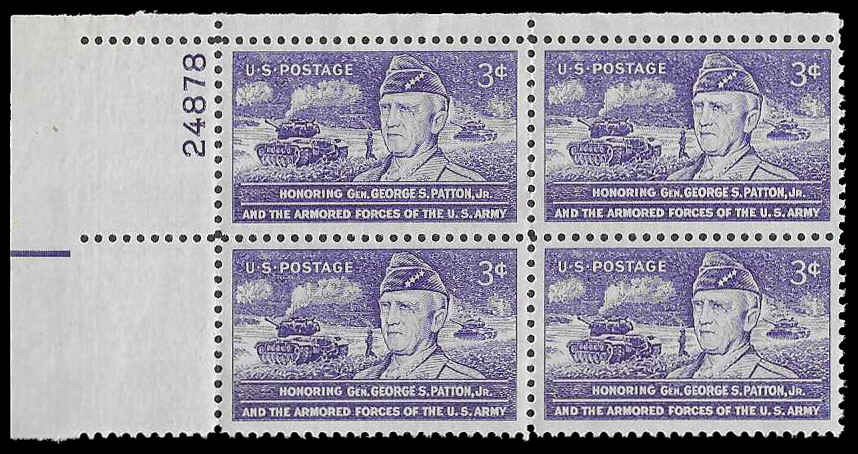 PCBstamps US #1026 PB 12c(4x3c)General Patton, 24878, MNH, (PB-1 ...