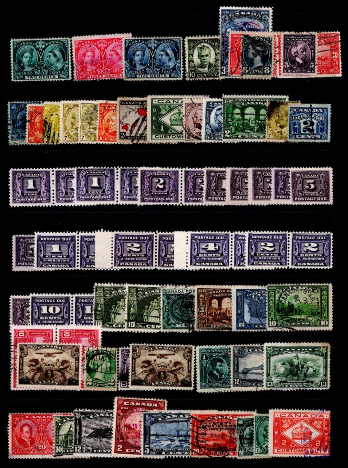 Canada 1890-1970S Large Collection of 1100+ Stamps Mint & Used on Stock ...