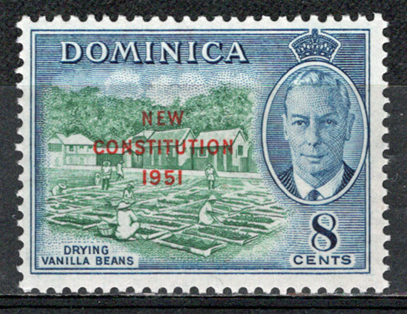 Dominica - Silver Jubilee of King George VI - # 139 M/H - Overprinted ...