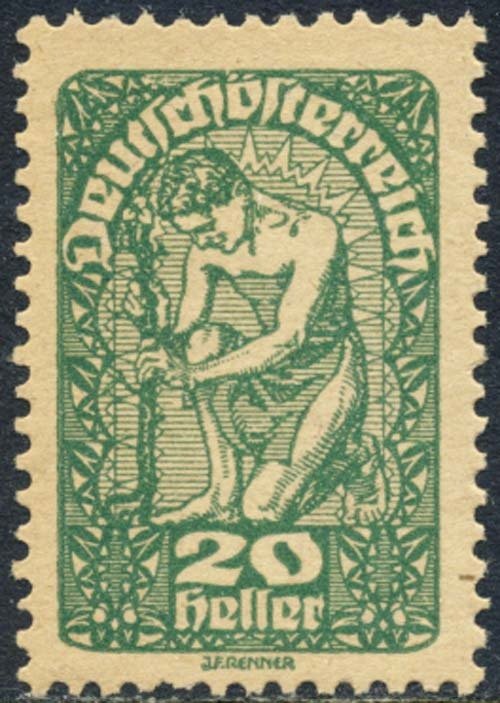 Austria 1919 Sc 208 Republic Allegory 20 Heller Stamp MNH | Europe ...