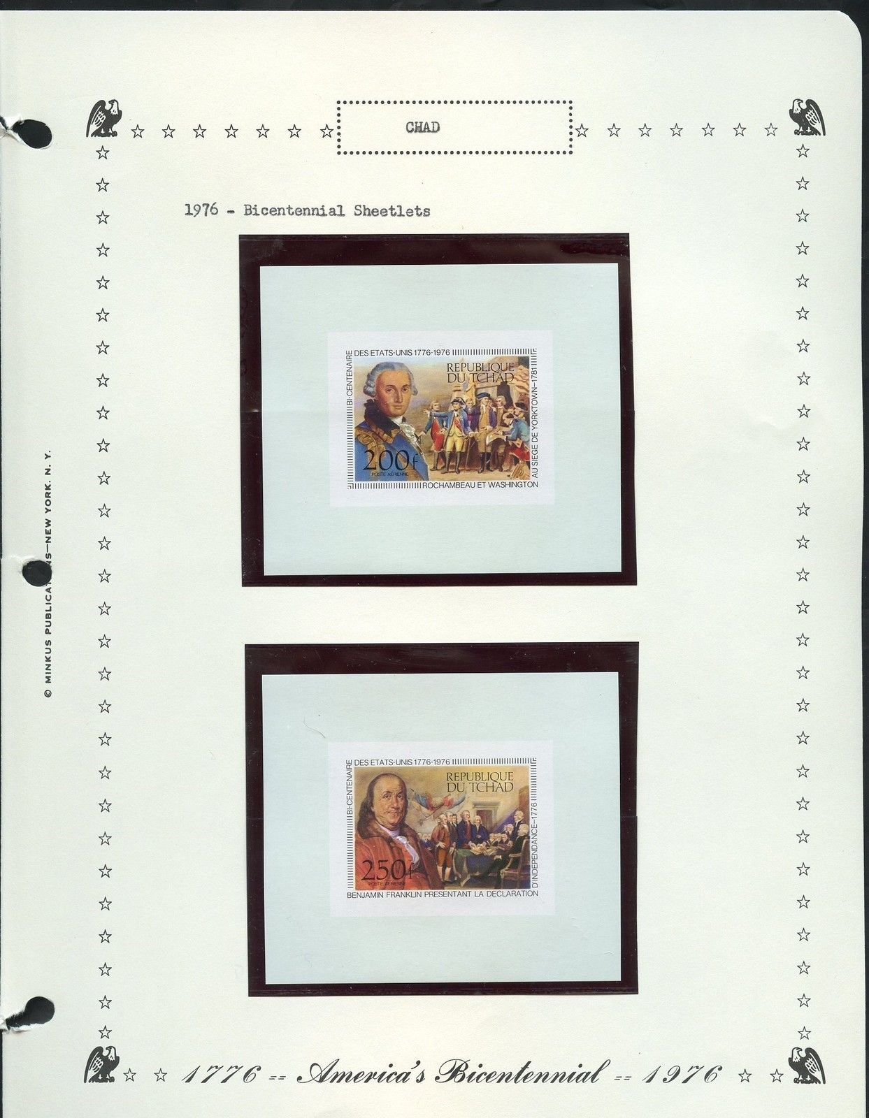 CHAD US BICENTENNIAL ISSUE SET, SOUVENIR SHEETS AND DELUXE SOUVENIR ...