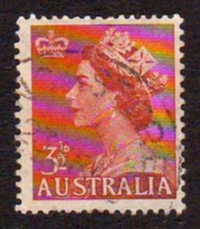 Australia 1953 Sc#258, SG#262a 3-1/2d Red QEII Defin Queens, Royalty ...