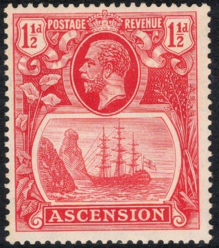 ASCENSION 1924 1½d Colony Badge; Scott 12, SG 12; MNH | Worldwide - South Atlantic Ocean ...
