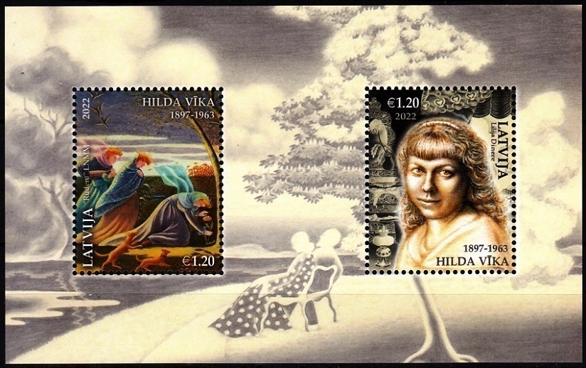 LATVIA 2022-21 ART Paintings: Hilda Vika - 125. Artist. Souvenir Sheet ...