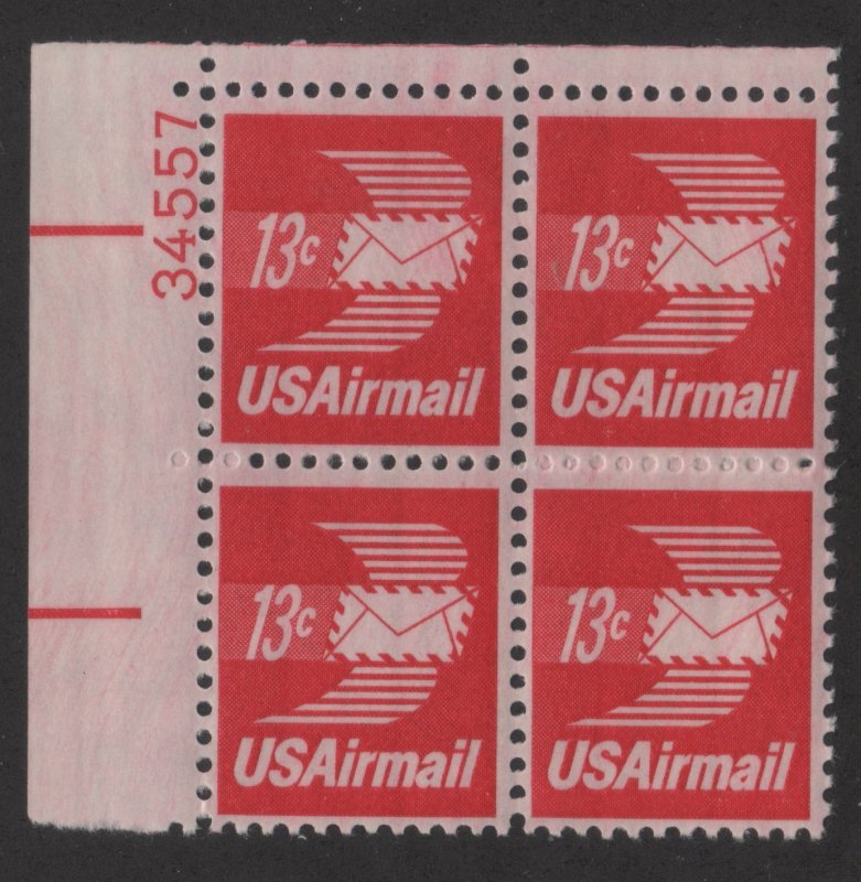 C79 13c Winged Envelope 34557 UL Plate Block | United States, Air Mail ...