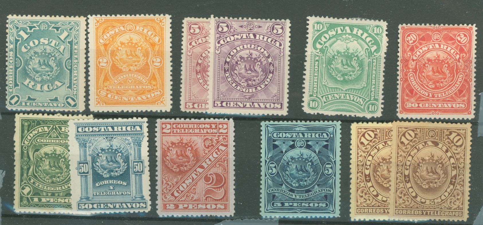 Costa Rica #35-44a Single (Complete Set) | Central & South America ...