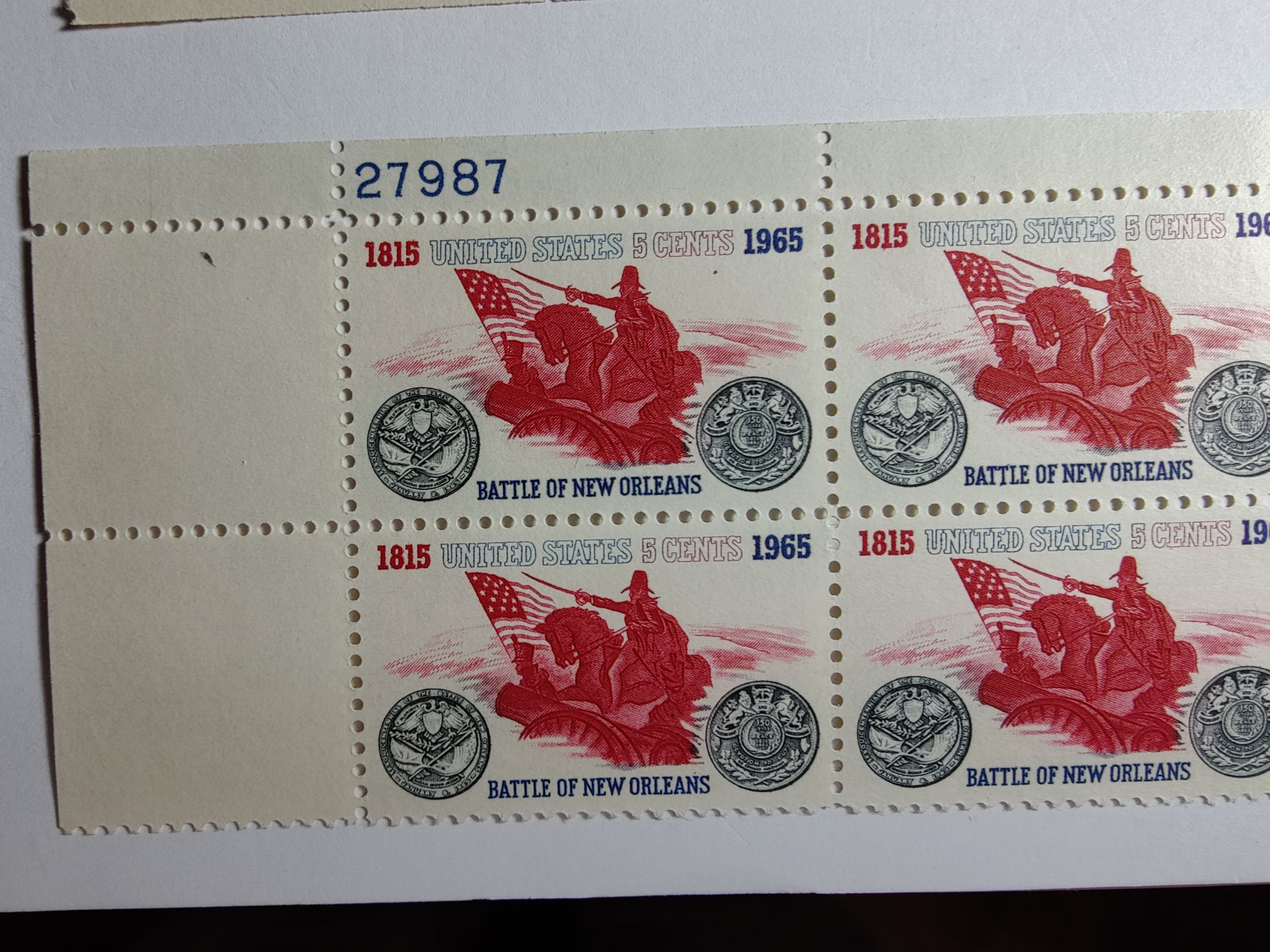 Scott #1261 General Andrew Jackson Plate Block # 27987 UL Mint Never ...