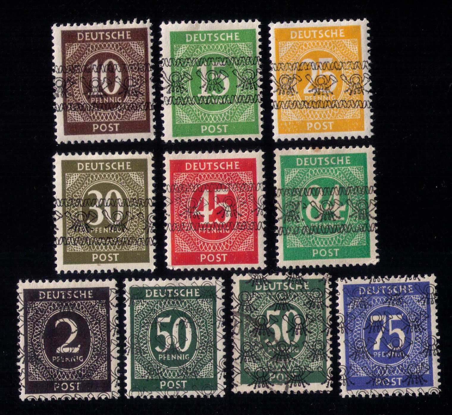 "Bizone 1948" Lot Of Germany Occupation Overprinted for USA & British ...