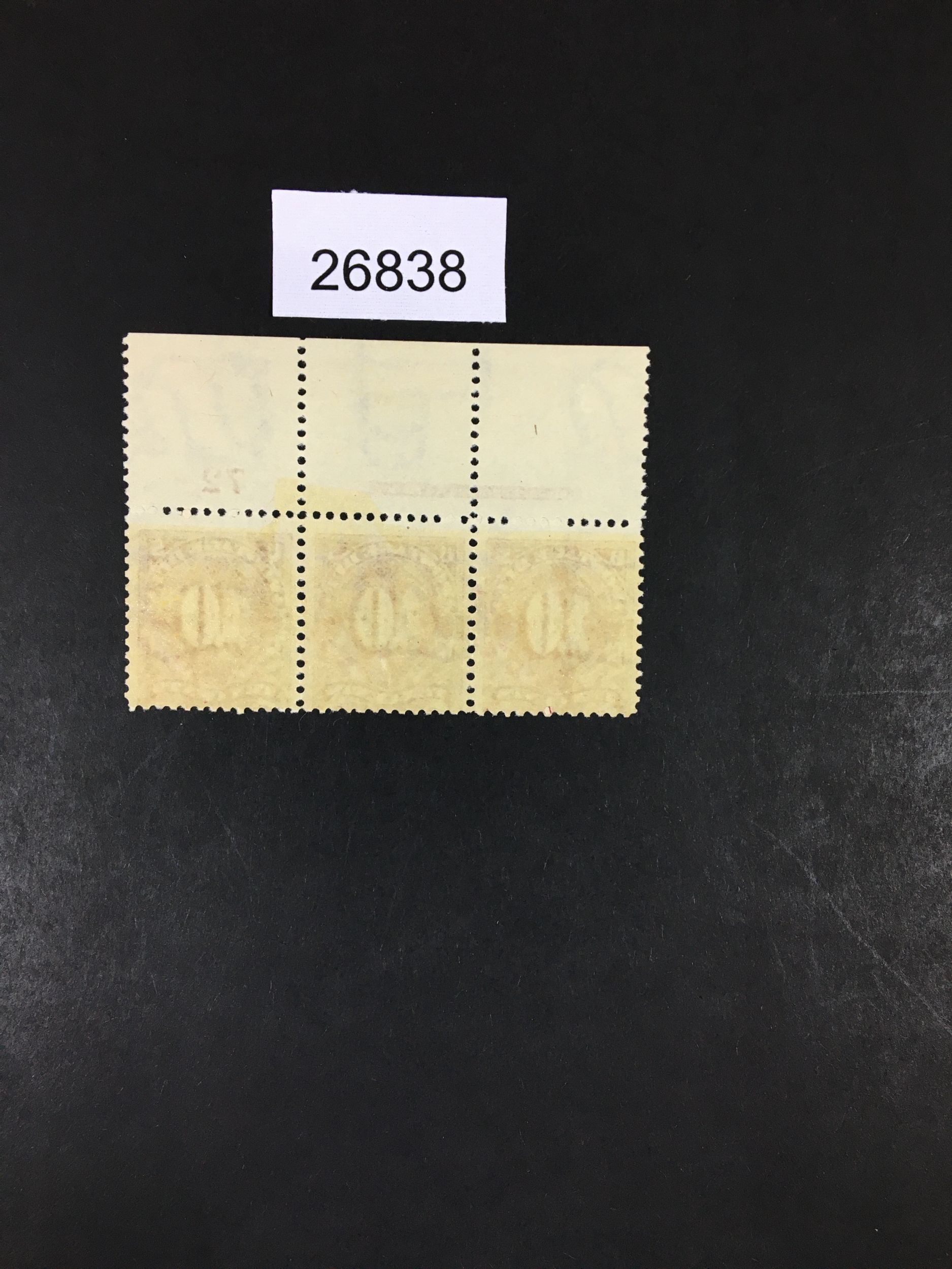 US Stamps # J42 Plate Strip of 3 Mint OG NH $1,050 LOT #26838 | United ...