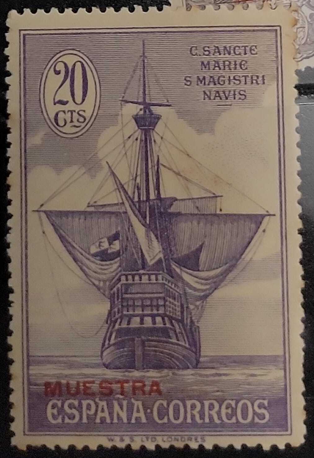 O) 1930 Spain, Specimen - Muestra, Christopher Columbus, Stern of Santa ...